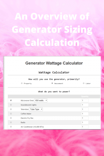An Overview of Generator Sizing Calculation - Generators Zone