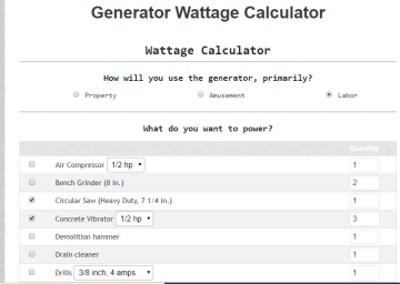 Home Generator Sizing Calculator - Generators Zone
