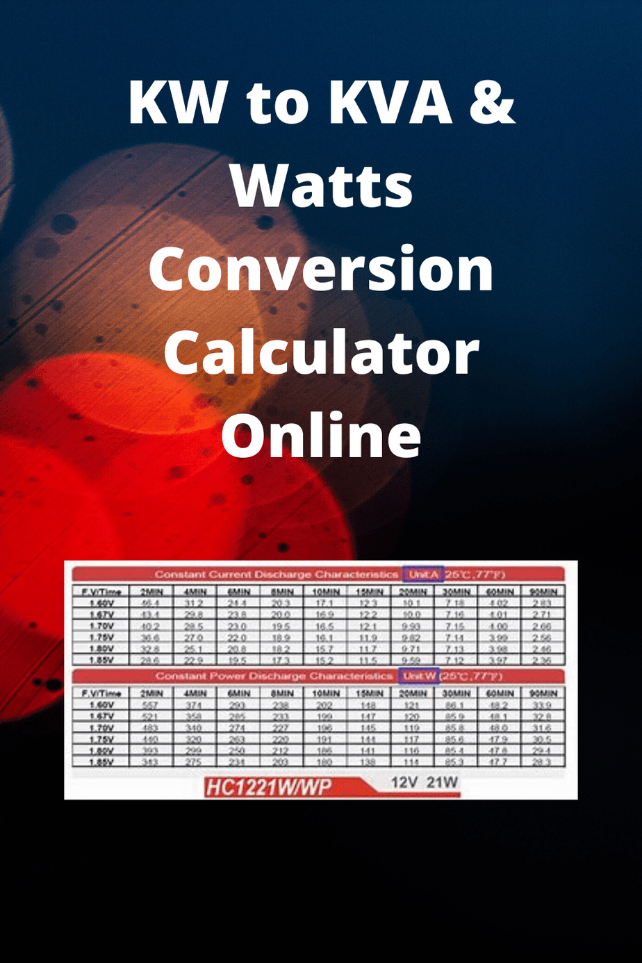 KW To KVA Watts Conversion Calculator Online Generators Zone